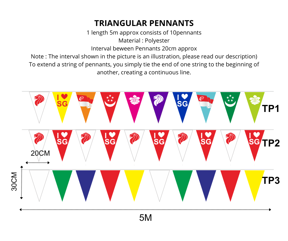 NDP 2025 TP1 | TP2 Triangular Pennants – Grace Art and Silkscreen